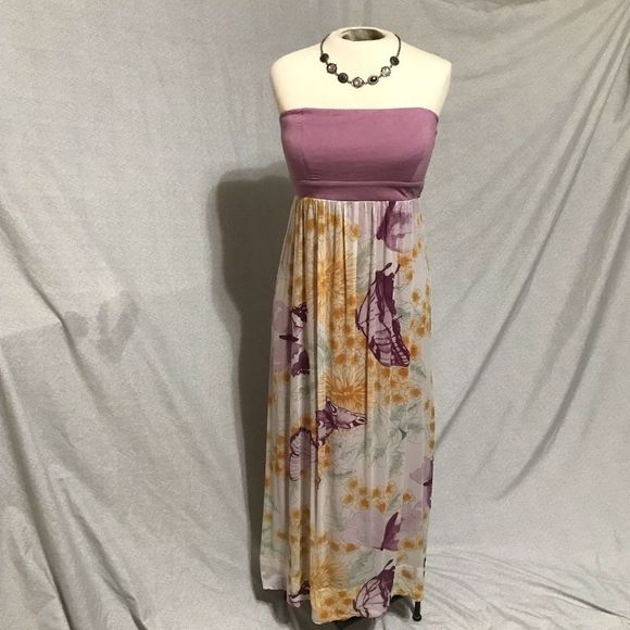 Matty M | Dresses | Matty M Strapless Silk Maxi | Poshmark